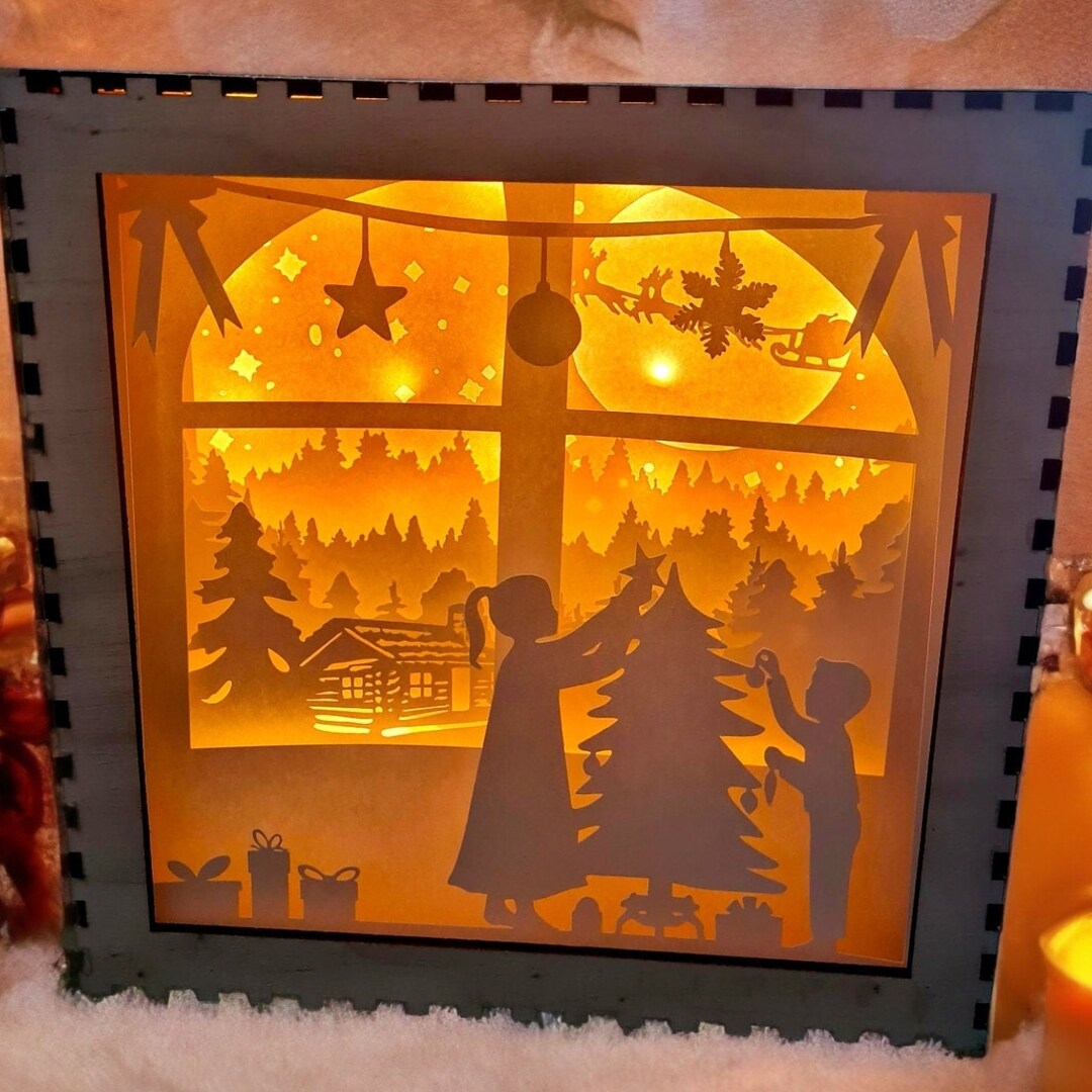 Christmas Lightbox File, Kids, SVG - Etsy