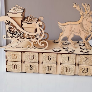 Advent Calendar File, DXF Christmas Laser Cut, Advent Calendar 3mm, 3 ...