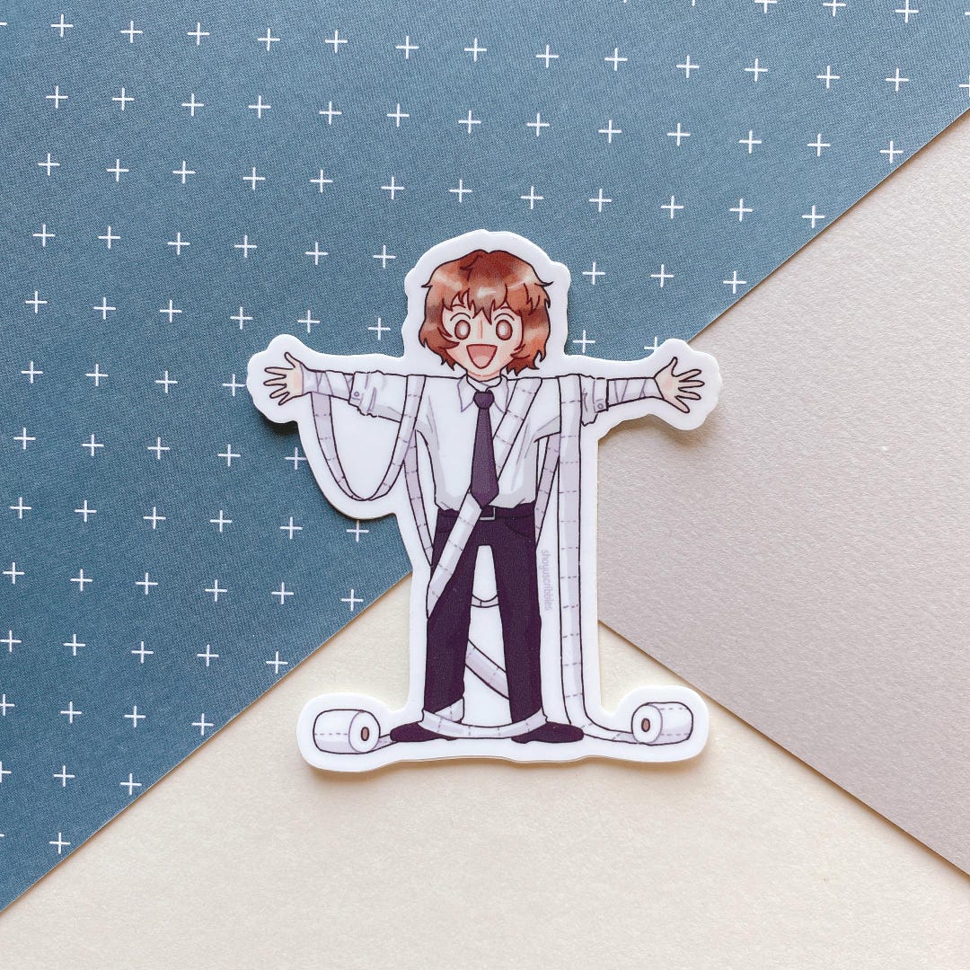 BSD Toilet Paper Dazai Sticker - Etsy