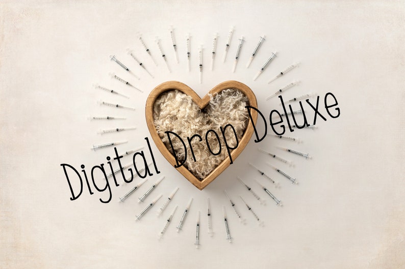 Digital Newborn Backdrop - IVF - Infertility - Heart - Neutral ...