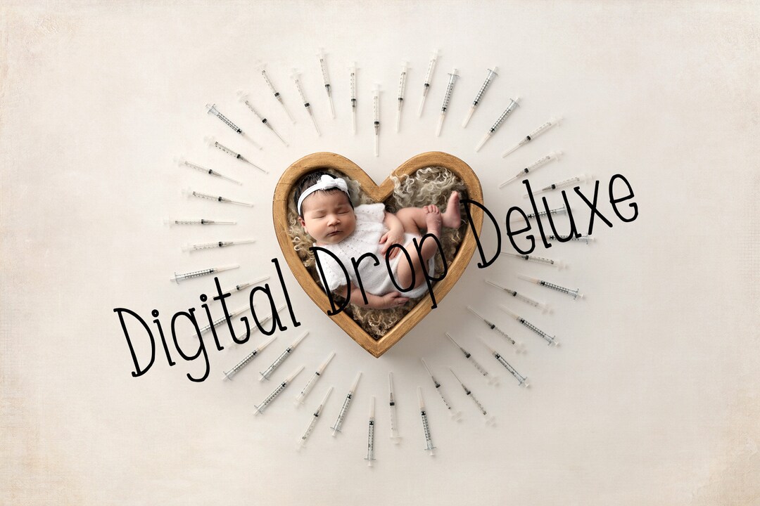 Digital Newborn Backdrop - IVF - Infertility - Heart - Neutral ...