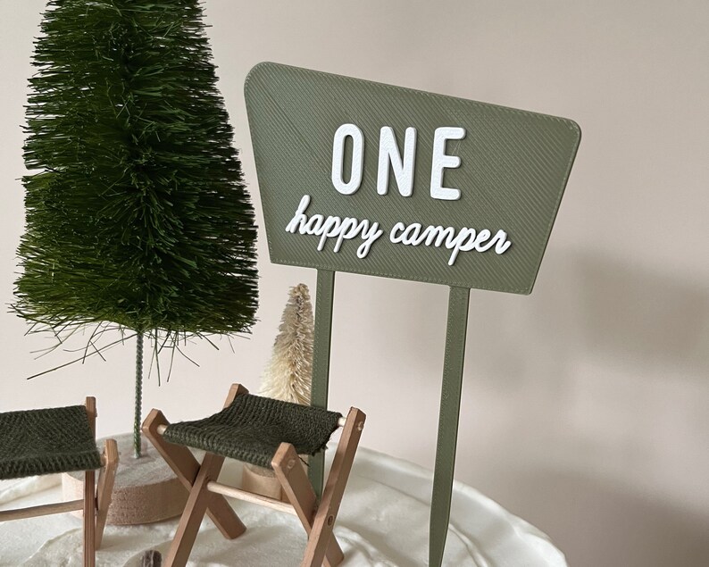 One Happy Camper First Birthday, Woodland Theme Cake Topper, First ...