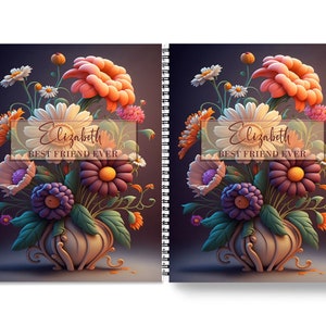 Personalized Floral Notebook, - Etsy