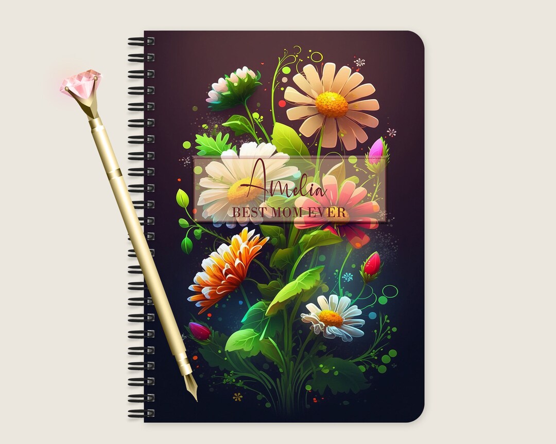Personalized Floral Notebook, - Etsy