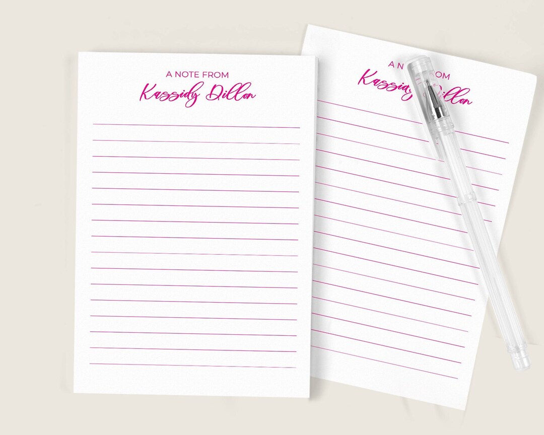 Personalized Elegant Calligraphy Script Notepad - Etsy