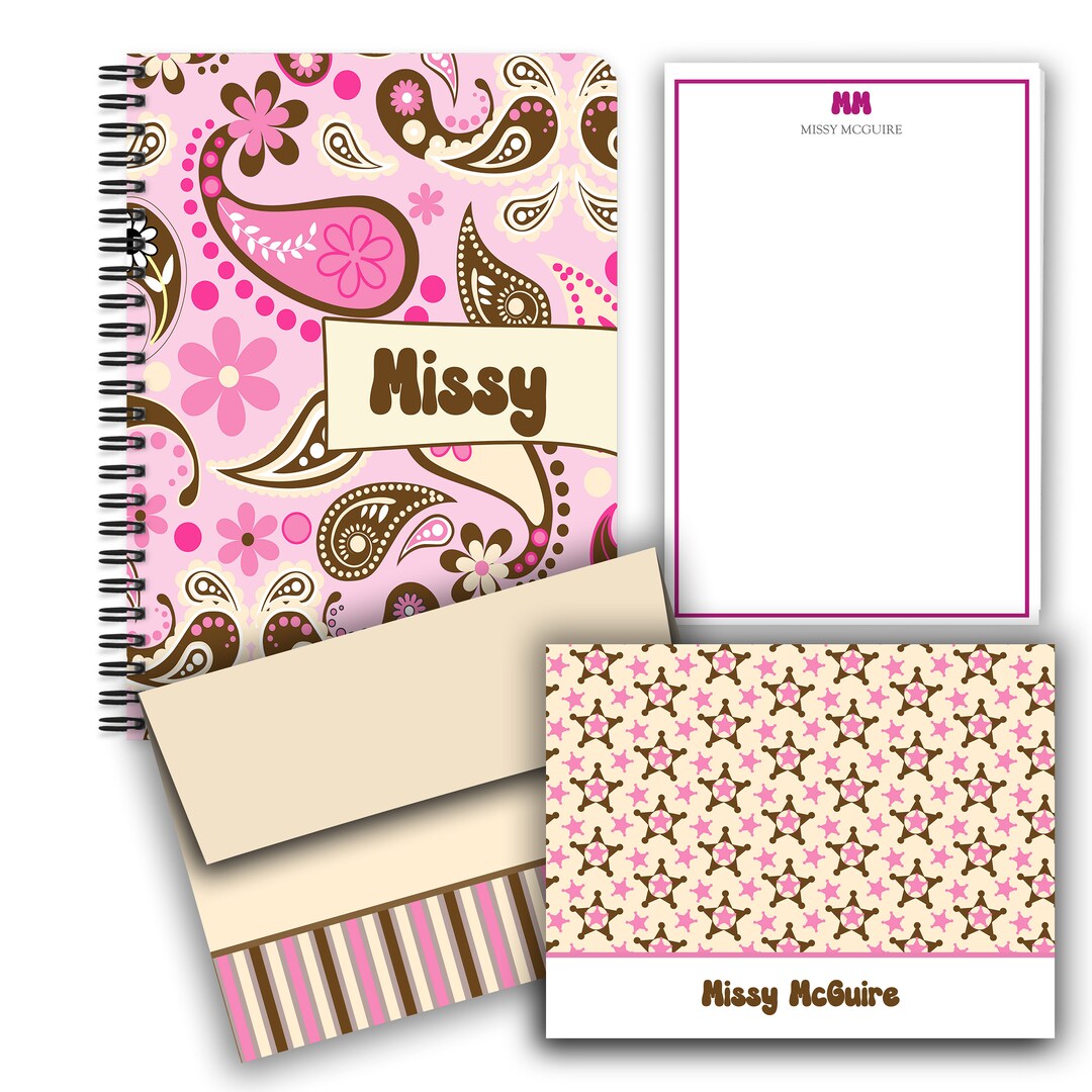 Custom Western Writing Paper Stationary Set Paisley Stationery Pen Pal ...