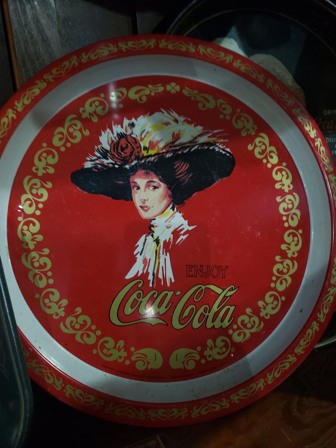 Round Coca Cola Tray - Vintage - Etsy