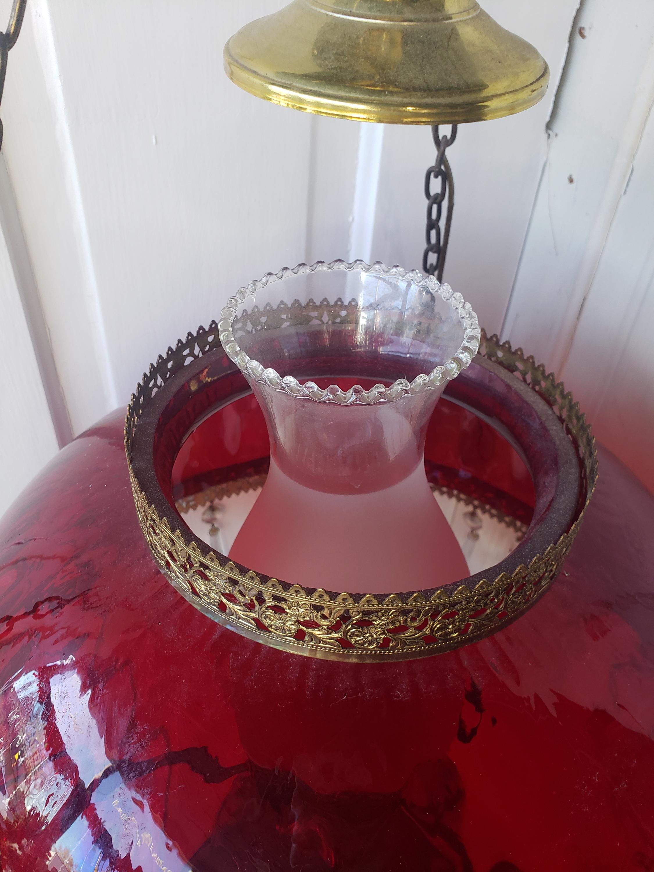 Victorian Ruby Red Parlor Ceiling Fixture Chandelier - Etsy