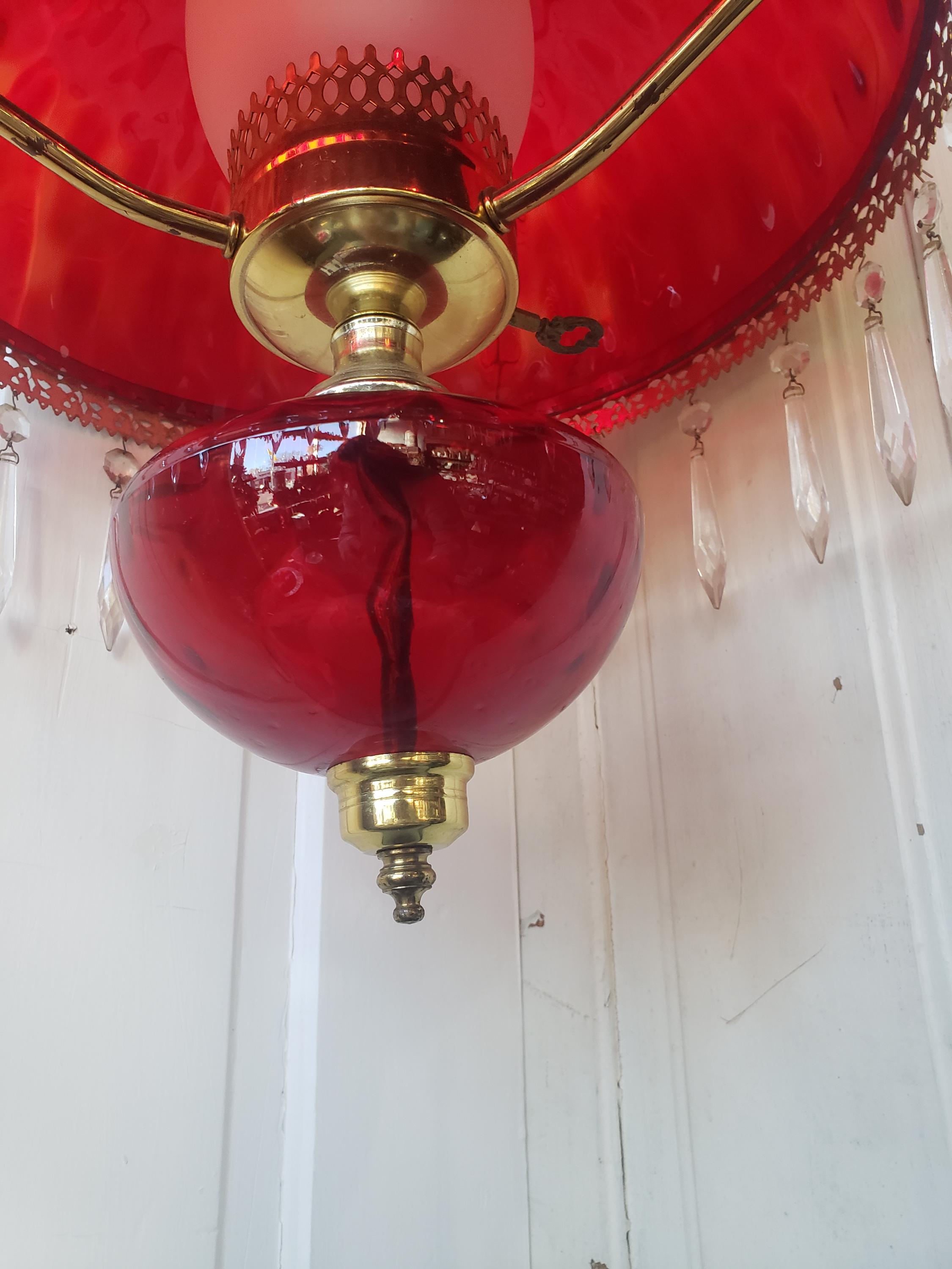 Victorian Ruby Red Parlor Ceiling Fixture Chandelier - Etsy