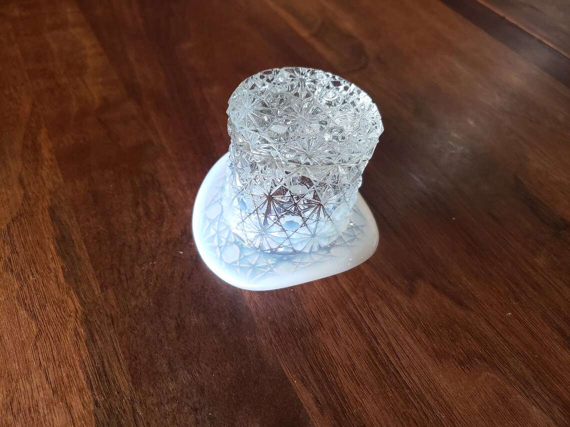 Fenton Opalescent Daisy Button Top Hat - Etsy