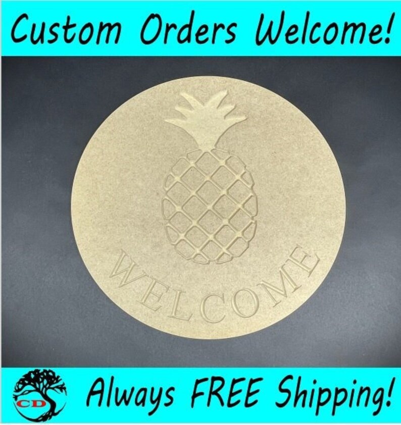 Pineapple Welcome Sign unfinished - Etsy