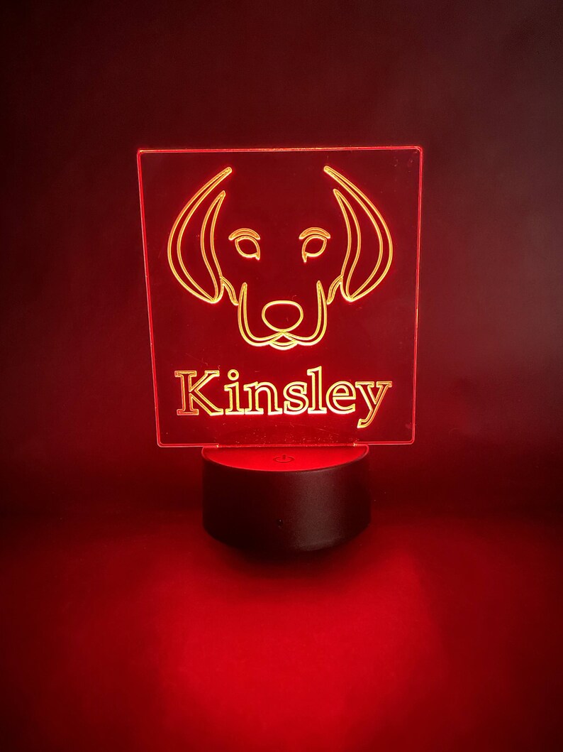 Custom Acrylic LED Night Light Dogs - Etsy