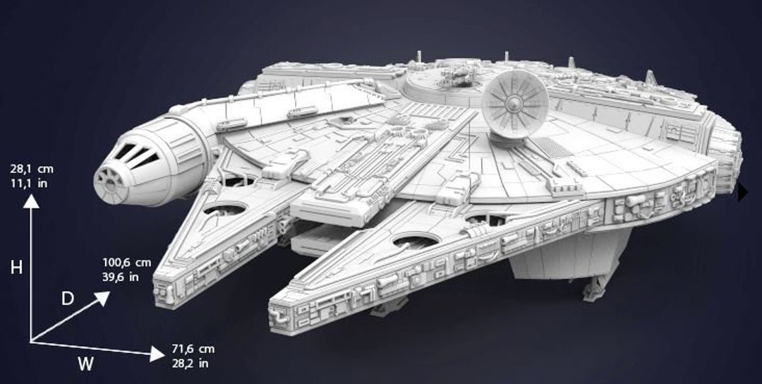 3D Printable Star Wars Millennium Falcon STL File High-detail Spaceship ...