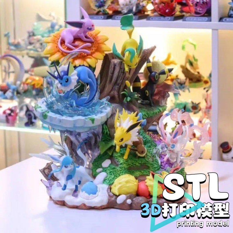Eevee Evolution 3D Model STL File Bundle Eevee and Evolutions for 3D ...
