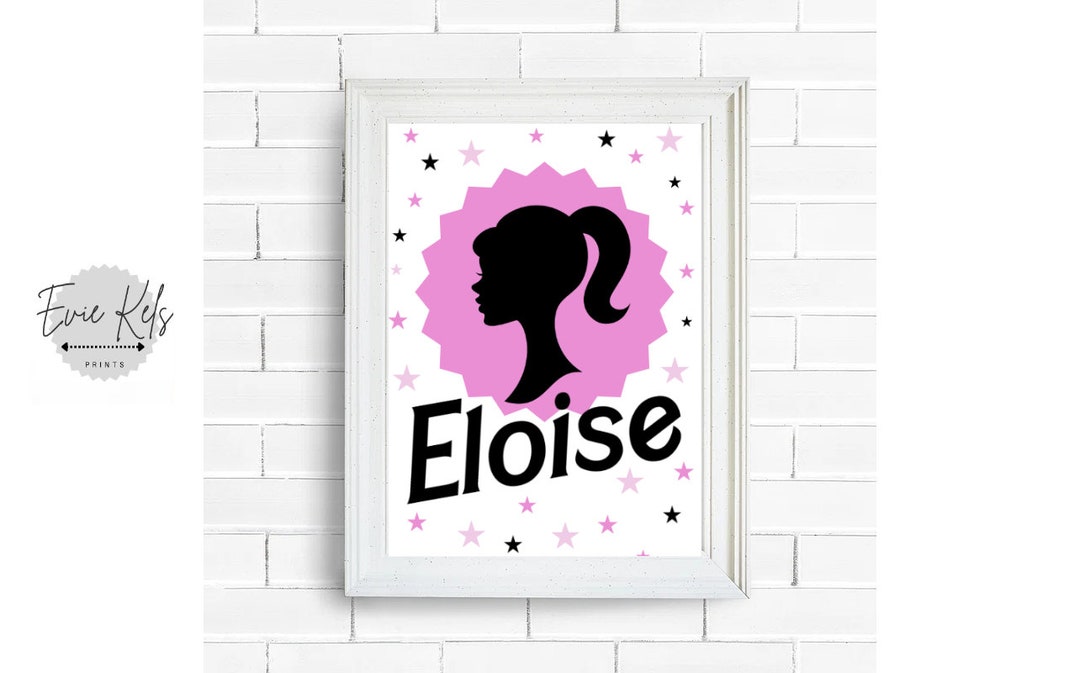 Barbie Inspired Name Print | Personalised | Children's Room | Gift ...