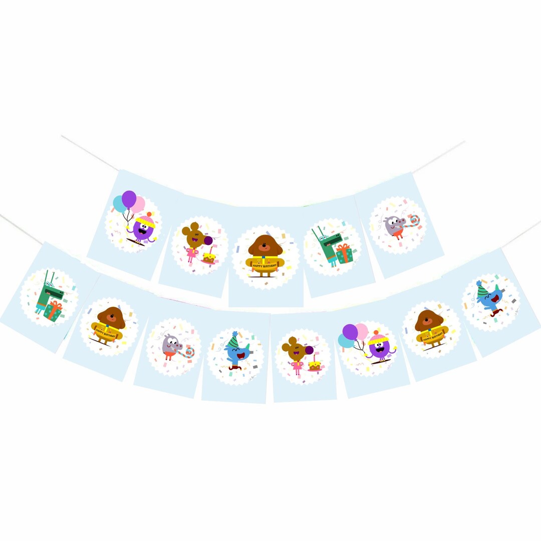 Hey Duggee | Birthday Banner | Reusable | Happy | Norrie | Roly | Tag ...