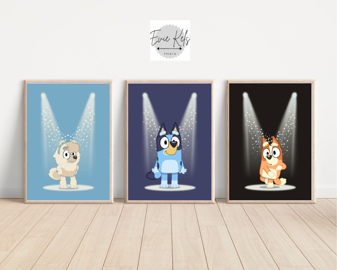Bluey & Friends Prints | Children's Room | Gift | Wall Art | Unique ...
