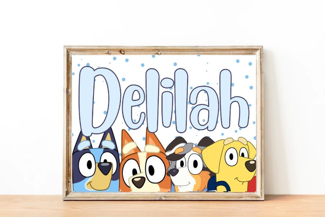 Bluey Name Print Personalised Children's Room Gift - Etsy Canada