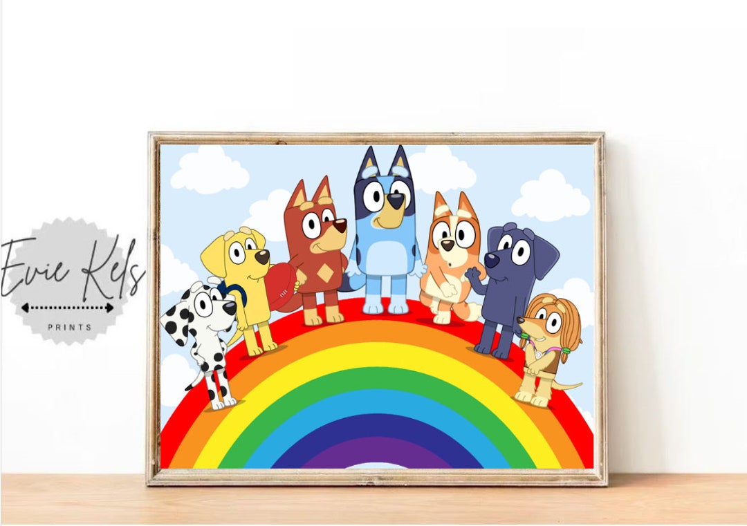 Bluey & Friends Inspired Print | Children's Room | Gift | Wall Art ...