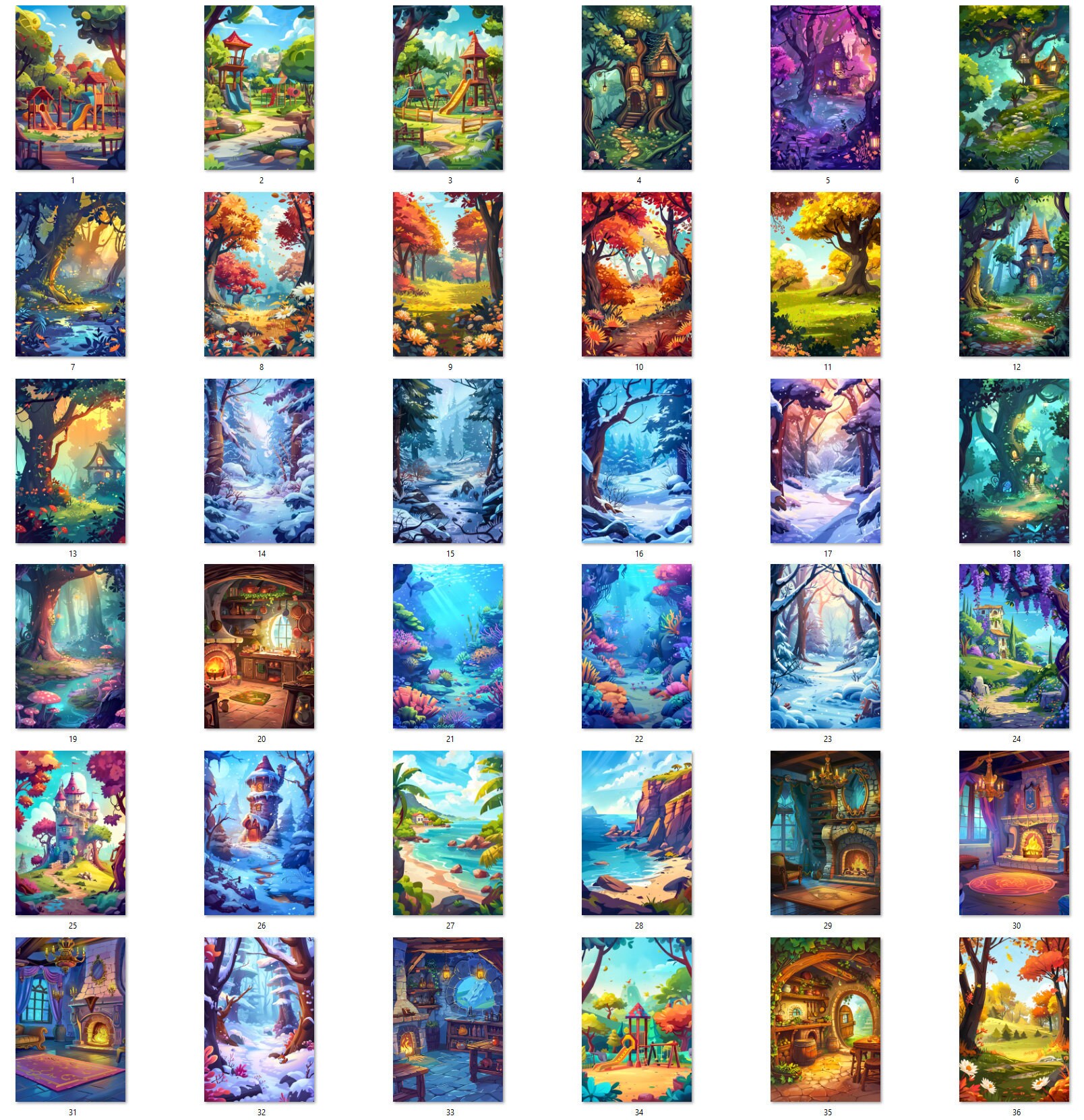 Cartoon Vertical Backgrounds Children's Book Backdrops Whimsical Scenes ...