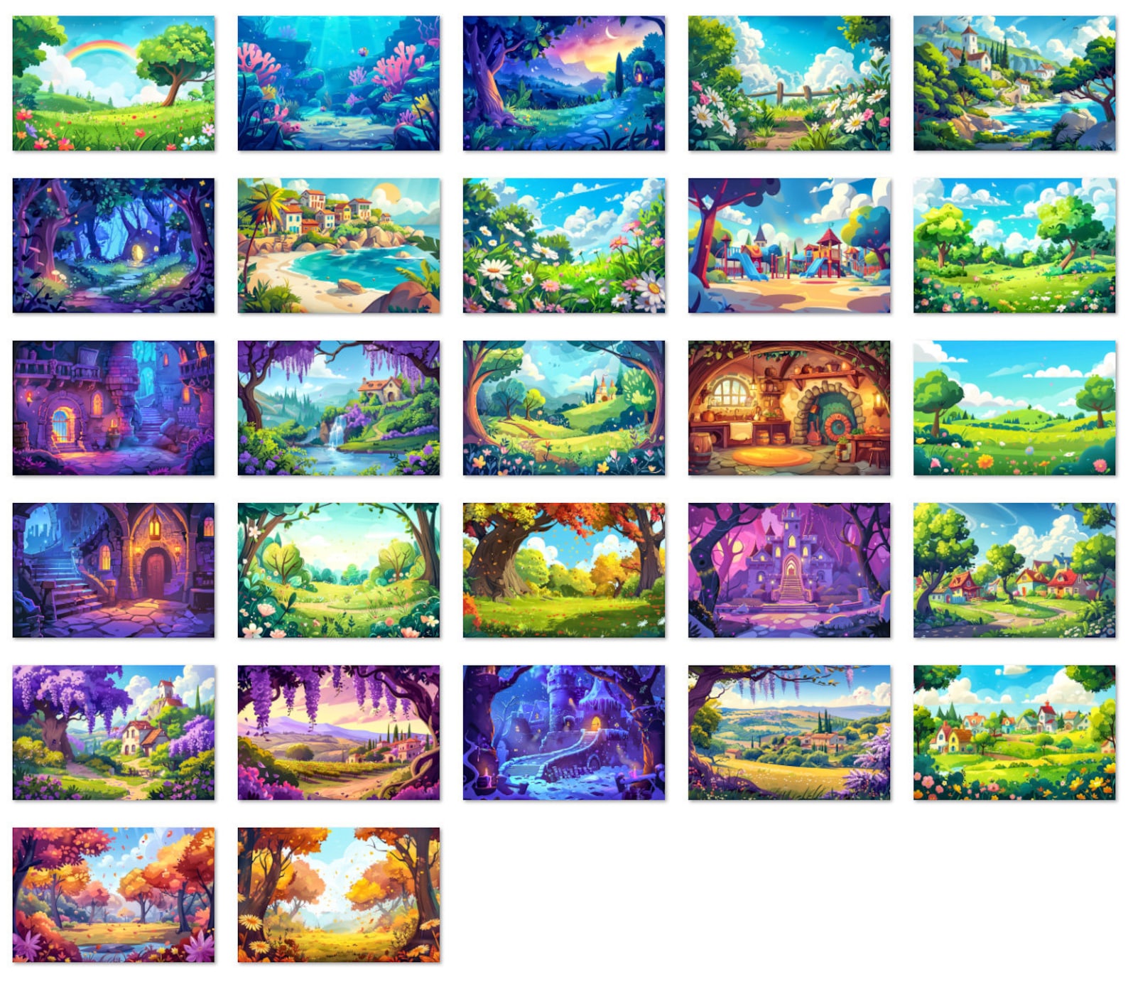 Cartoon Backdrops Children's Book Whimsical Scene Cartoon Backgrounds ...