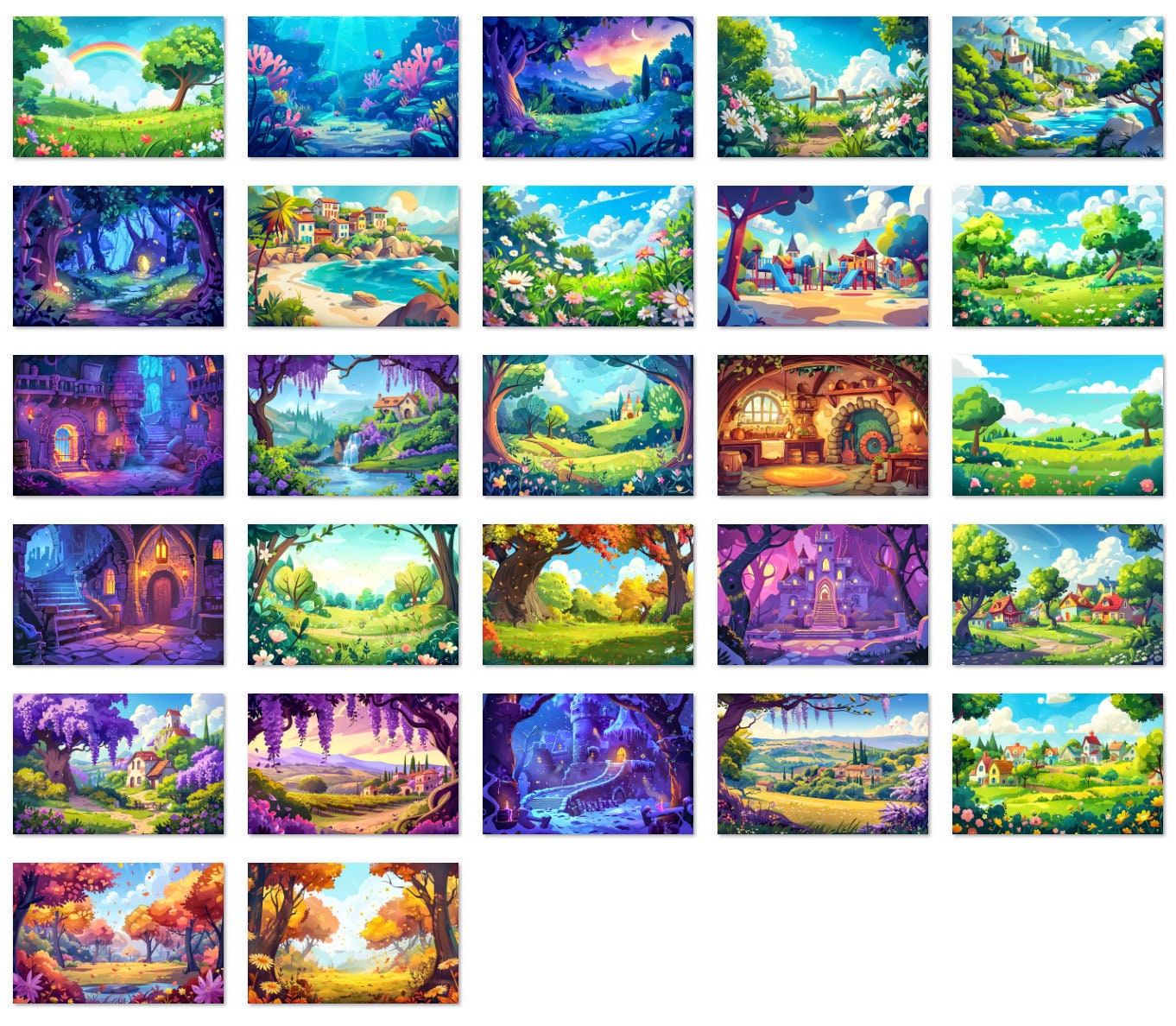 Cartoon Backdrops Children's Book Whimsical Scene Cartoon Backgrounds ...