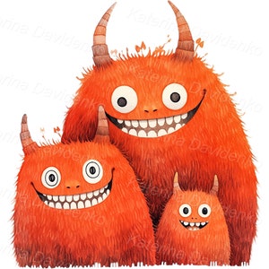Cute Cartoon Monsters PNG Clipart Set. Printable Monster Sticker ...