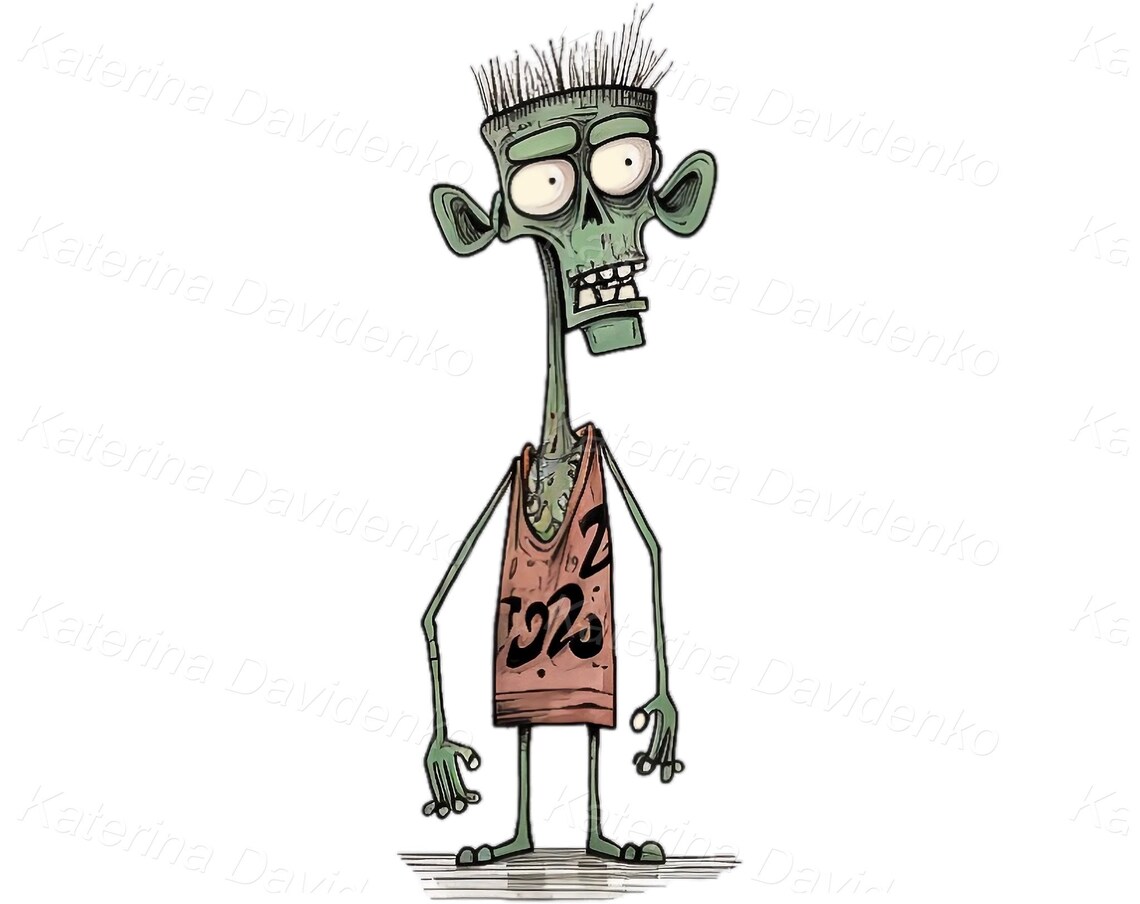 Collection of Funny Cartoon Zombie PNG Clipart, Scary Creepy Characters ...