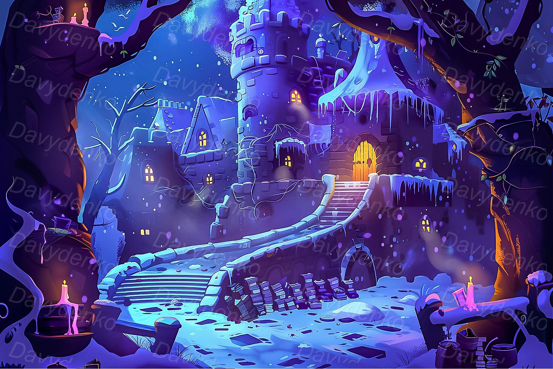 Cartoon Backdrops Children's Book Whimsical Scene Cartoon Backgrounds ...