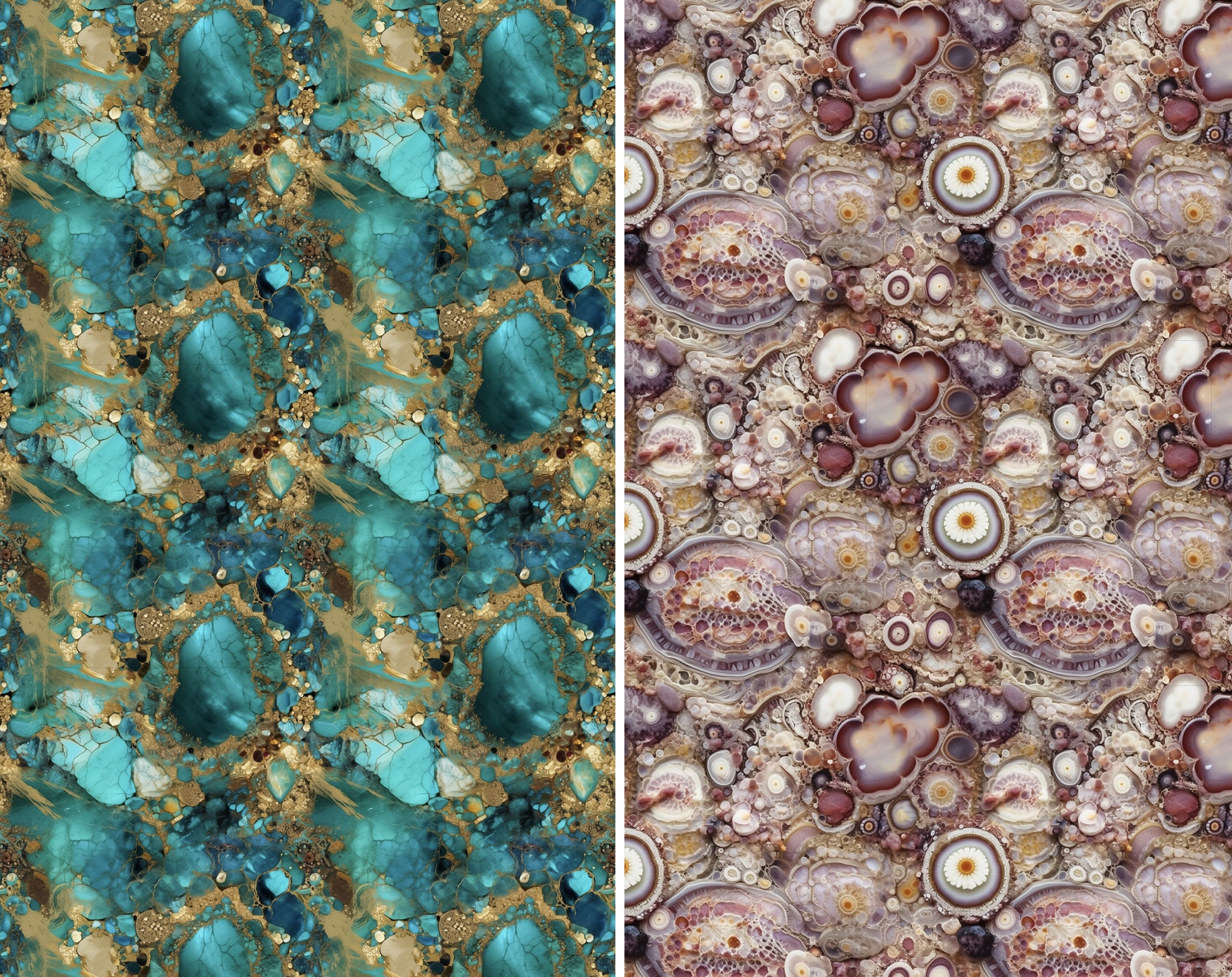 Collection of Seamless Pattern With Detailed Realistic Decorative ...