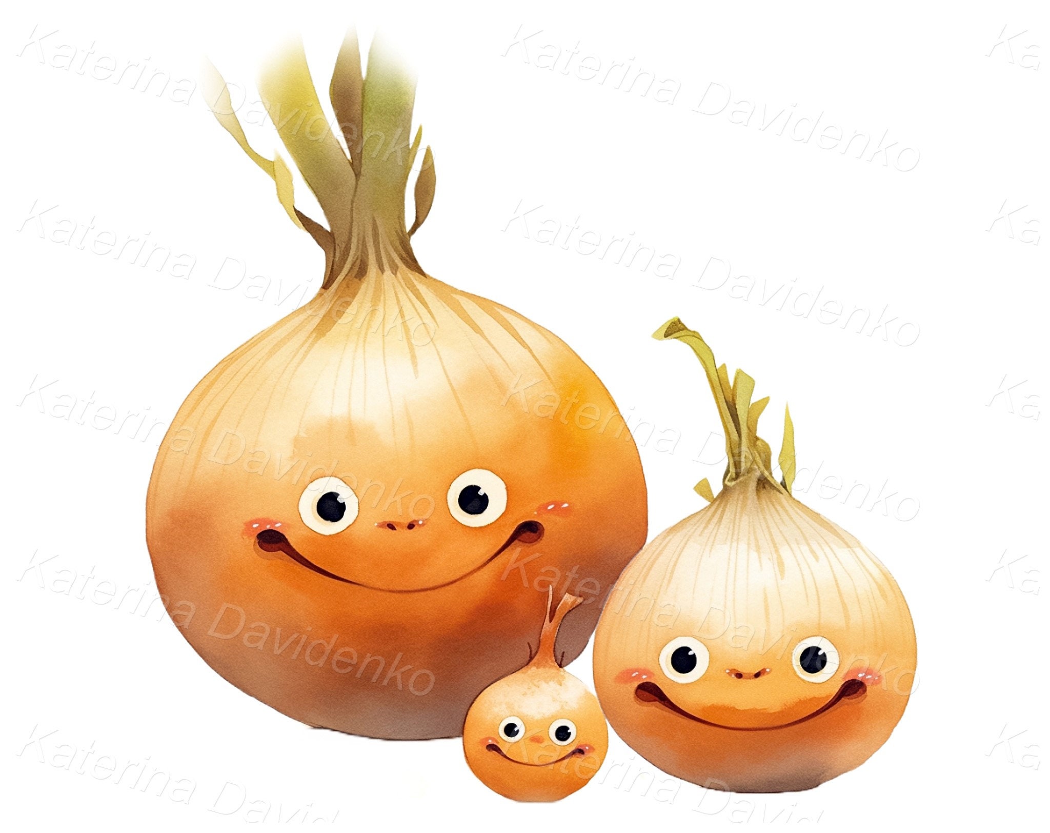 Collection of Cute Cartoon Fruits and Vegetables With Funny Smiling ...