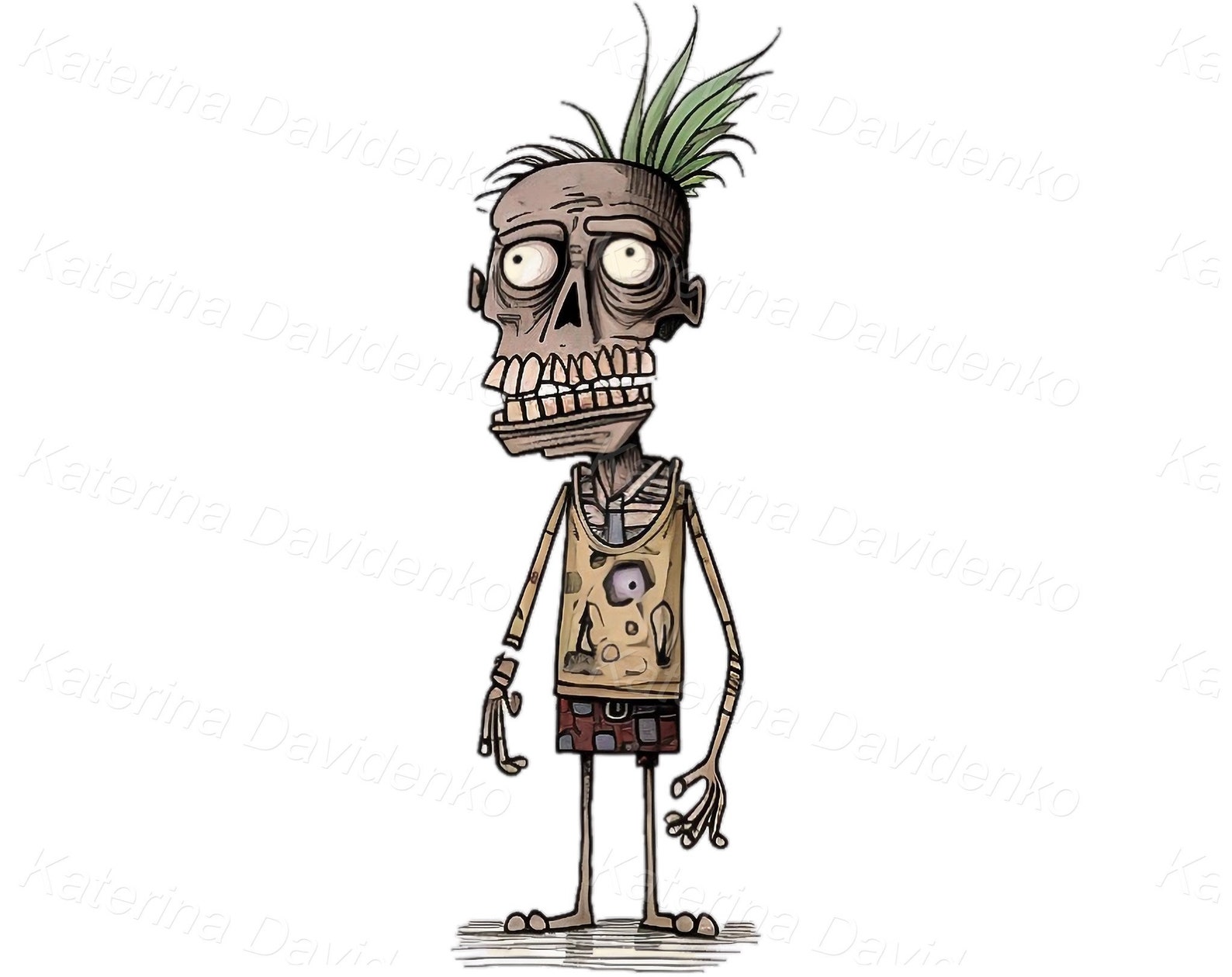 Collection of Funny Cartoon Zombie PNG Clipart, Scary Creepy Characters ...