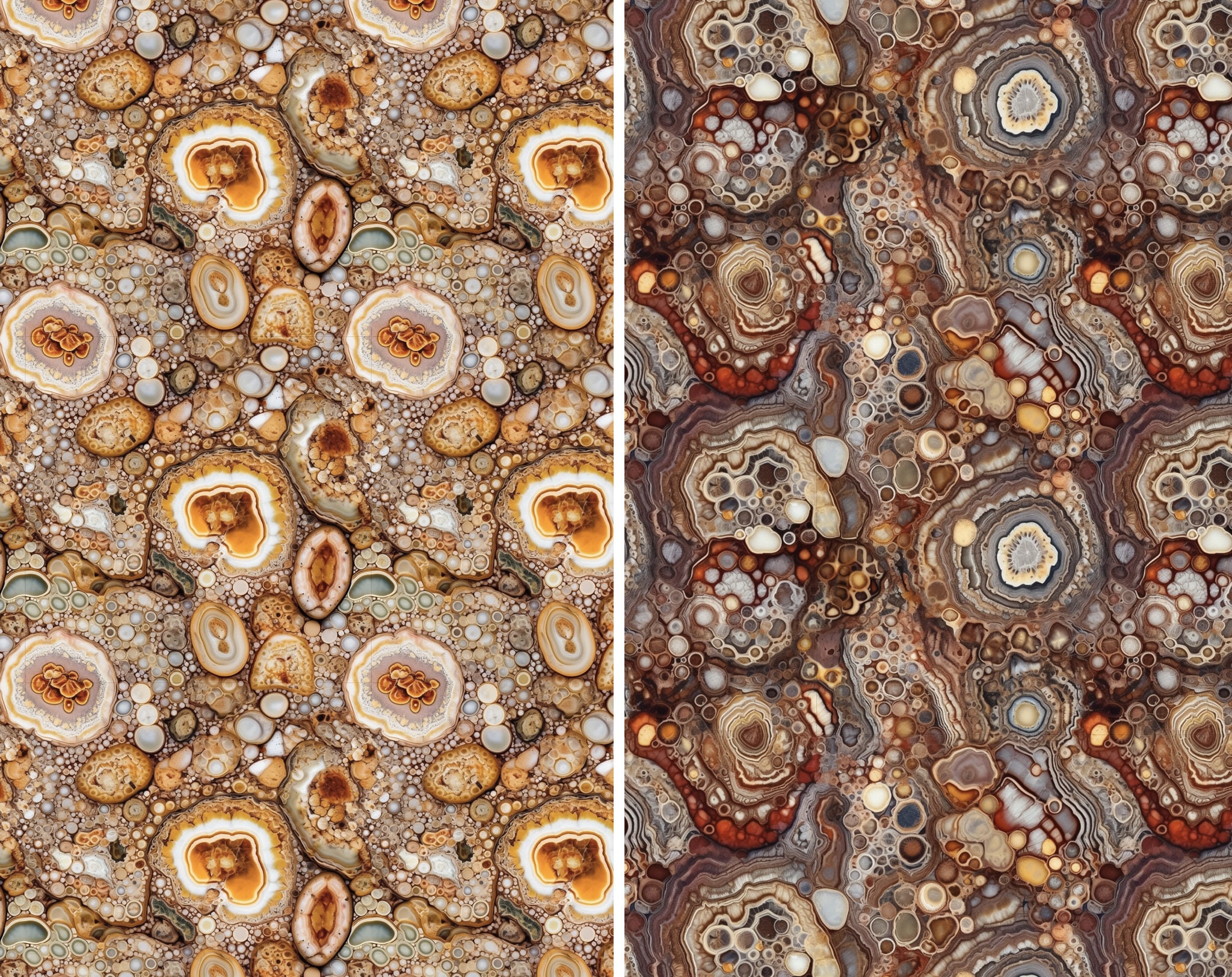 Collection of Seamless Pattern With Detailed Realistic Decorative ...