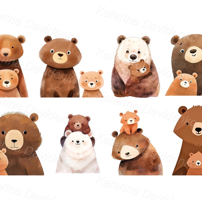 Bear Family Clipart - Etsy UK