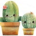 Collection of Cute Cartoon Cactuses With Funny Faces. Cacti Characters ...