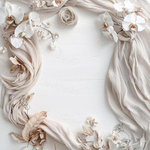 Boho Flat Lay Mockup Bundle. Frames Made of Flowers and Fabric on ...