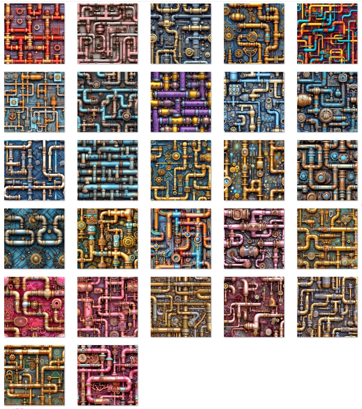 Set of Whimsical Seamless Patterns With Plumbing Pipes and Valves ...