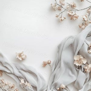 Boho Flat Lay Mockup Bundle. Frames Made of Flowers and Fabric on ...