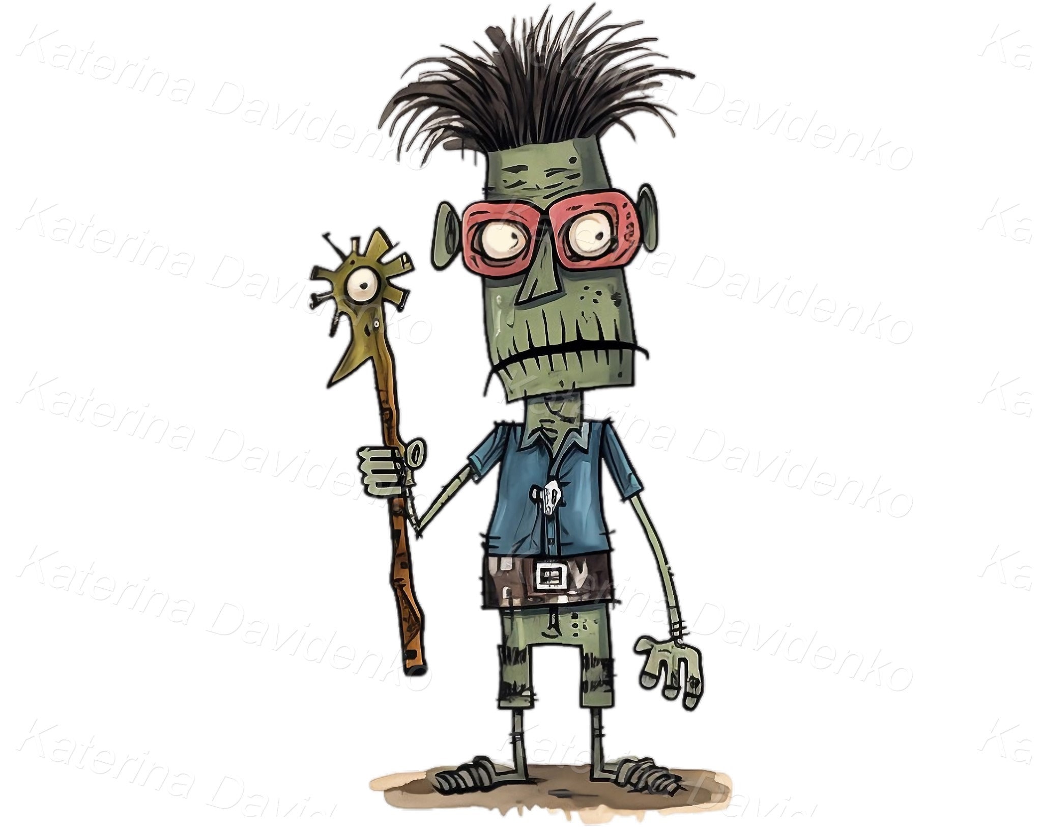 Collection of Funny Cartoon Zombie PNG Clipart, Scary Creepy Characters ...