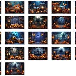 Halloween Horizontal and Vertical Backgrounds. Beautiful Holiday ...