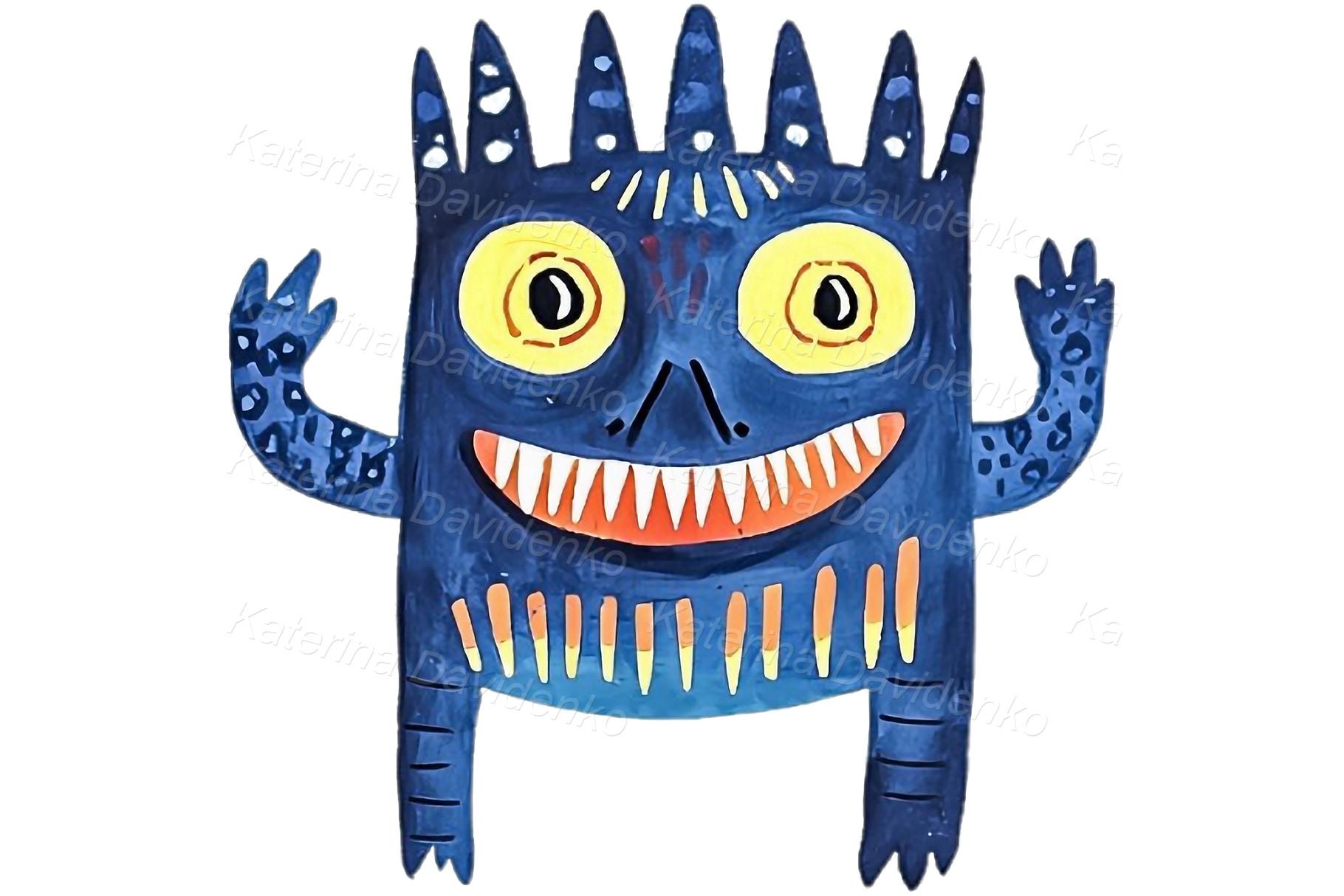 Cute Cartoon Monsters Clipart Set, Isolated Characters, Printable ...