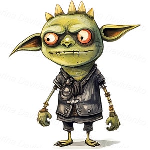 Funny Cartoon Goblin Clipart, Comic Trolls. Printable Stickers ...