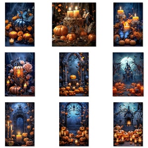 Halloween Horizontal and Vertical Backgrounds. Beautiful Holiday ...