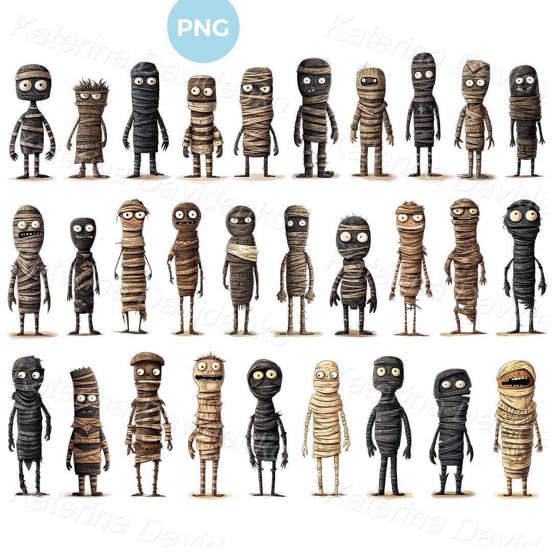Cute Cartoon Mummy PNG Clipart, Animated Mummies, Digital Download ...