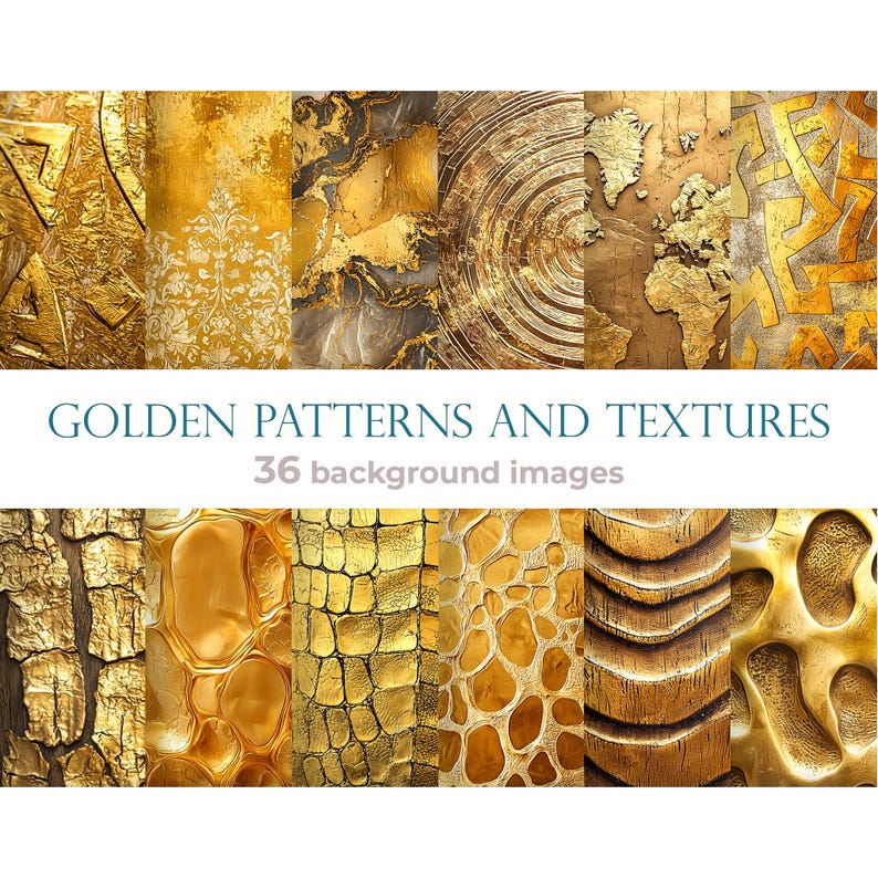 Golden Patterns and Textures. Abstract and Nature Vertical Backgrounds ...
