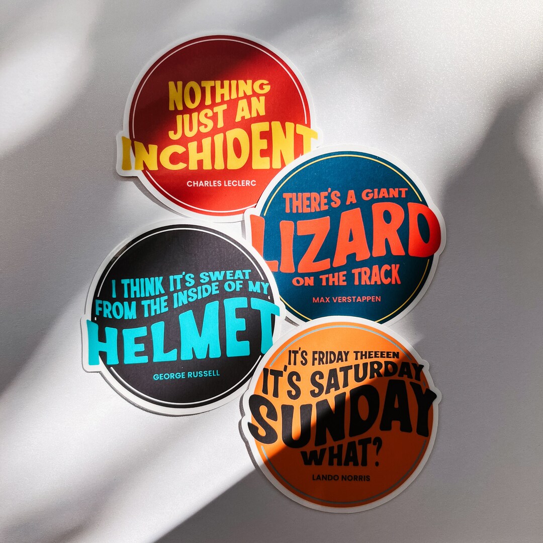 Formula 1 Funny Driver Quotes Sticker Bundle - Mclaren Red Bull ...