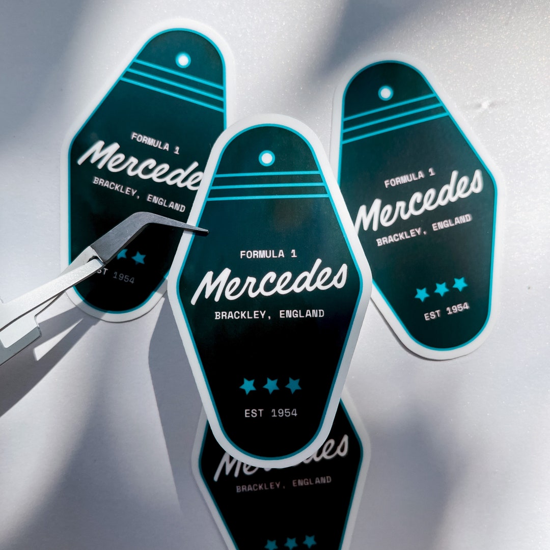 Formula 1 Mercedes Motel Keychain Sticker - Waterproof Vinyl Decal - Etsy