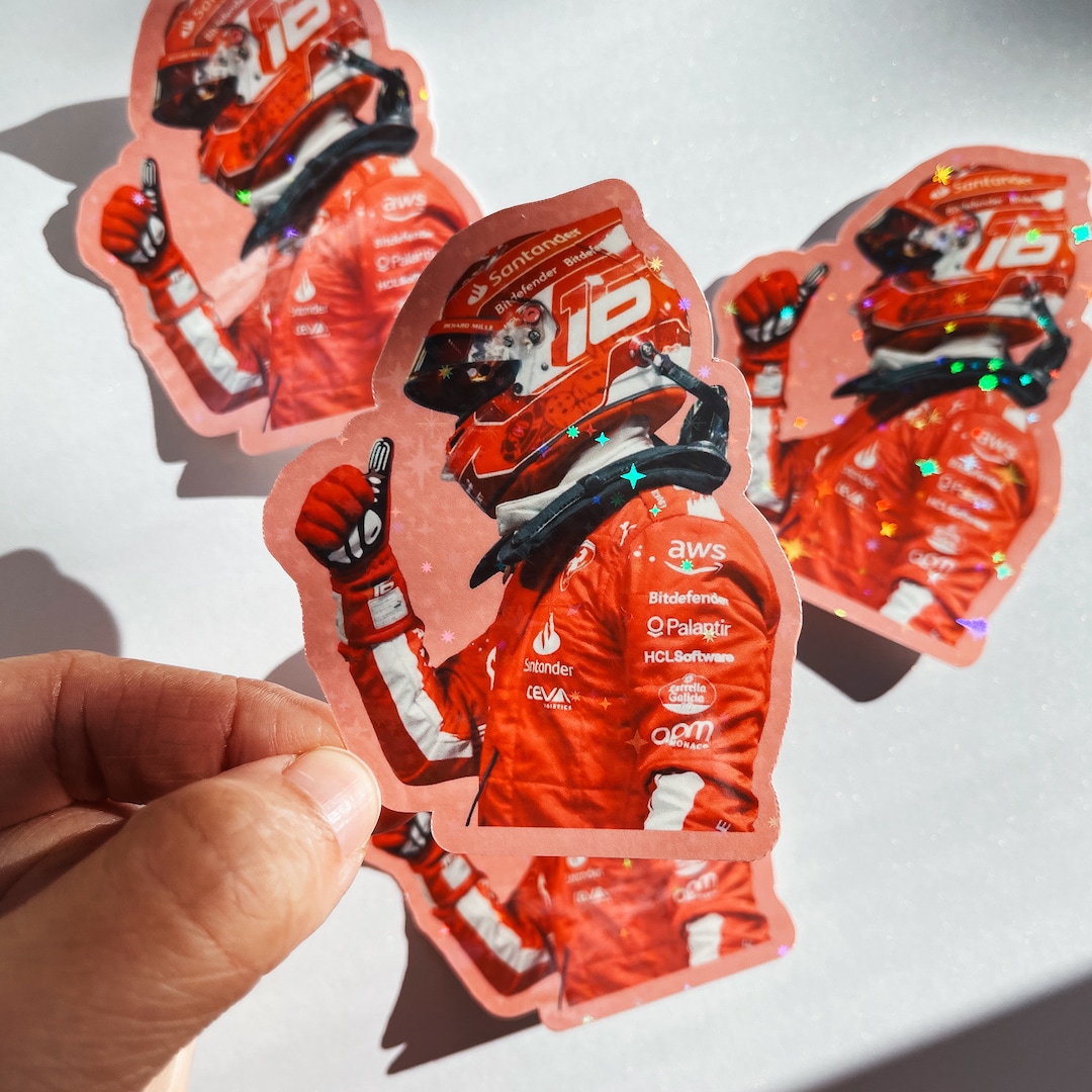 Formula 1 Charles Leclerc Holographic Waterproof Sticker - Las Vegas GP ...