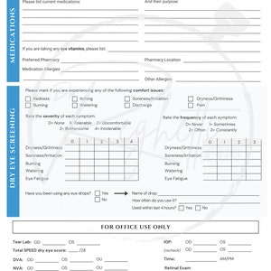 Condensed Intake Form With Pretesting Section - Etsy