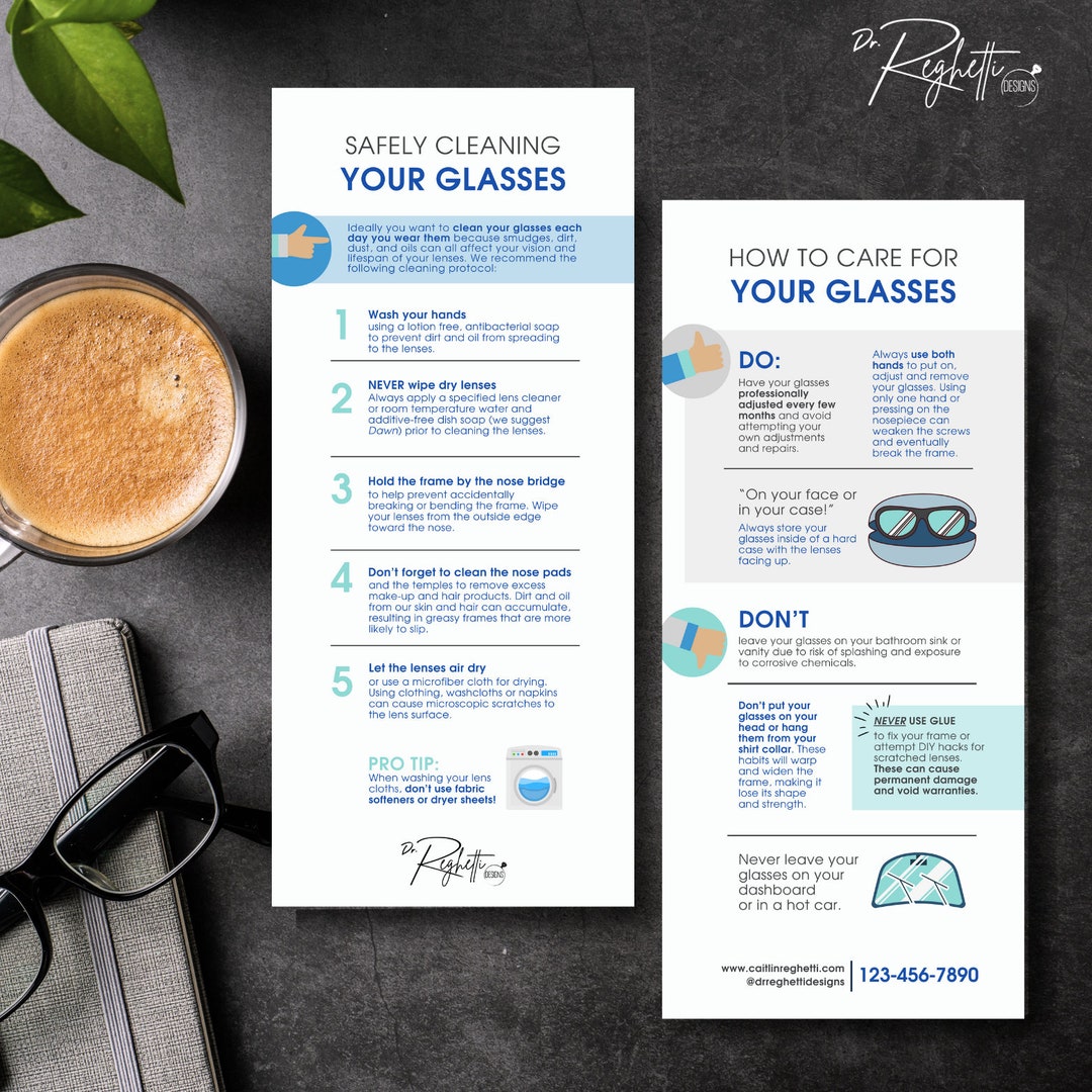 Glasses Care Card for Optometrists/opticians - Etsy